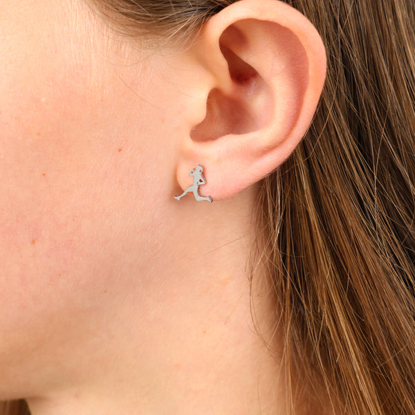 Stainless Steel Earring Studs - Never Give Up - RUNNERS - Sister & Soul