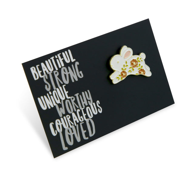 Lovely Pins! Beautiful Strong Unique - Rabbit Run Enamel Badge Pin ...