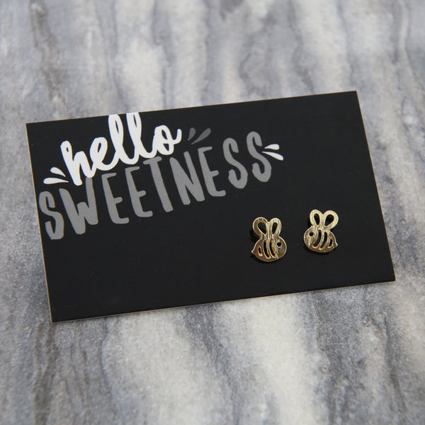 Hello Sweetness! Bumble Bee Earring Studs Gold